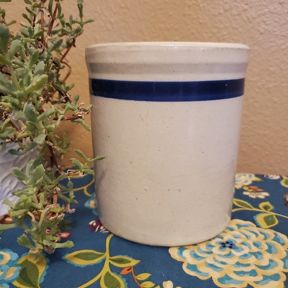 Unmarked | Kitchen | Vintage Blue Band Stoneware Beater Crock | Poshmark